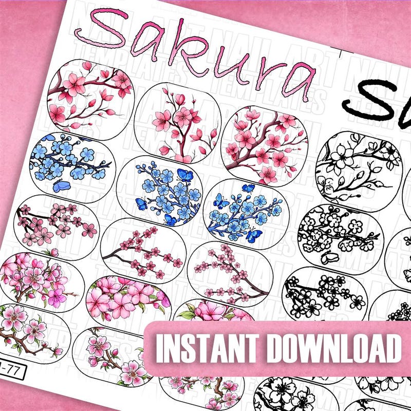 Nail Art Sticker Sakura - Etsy