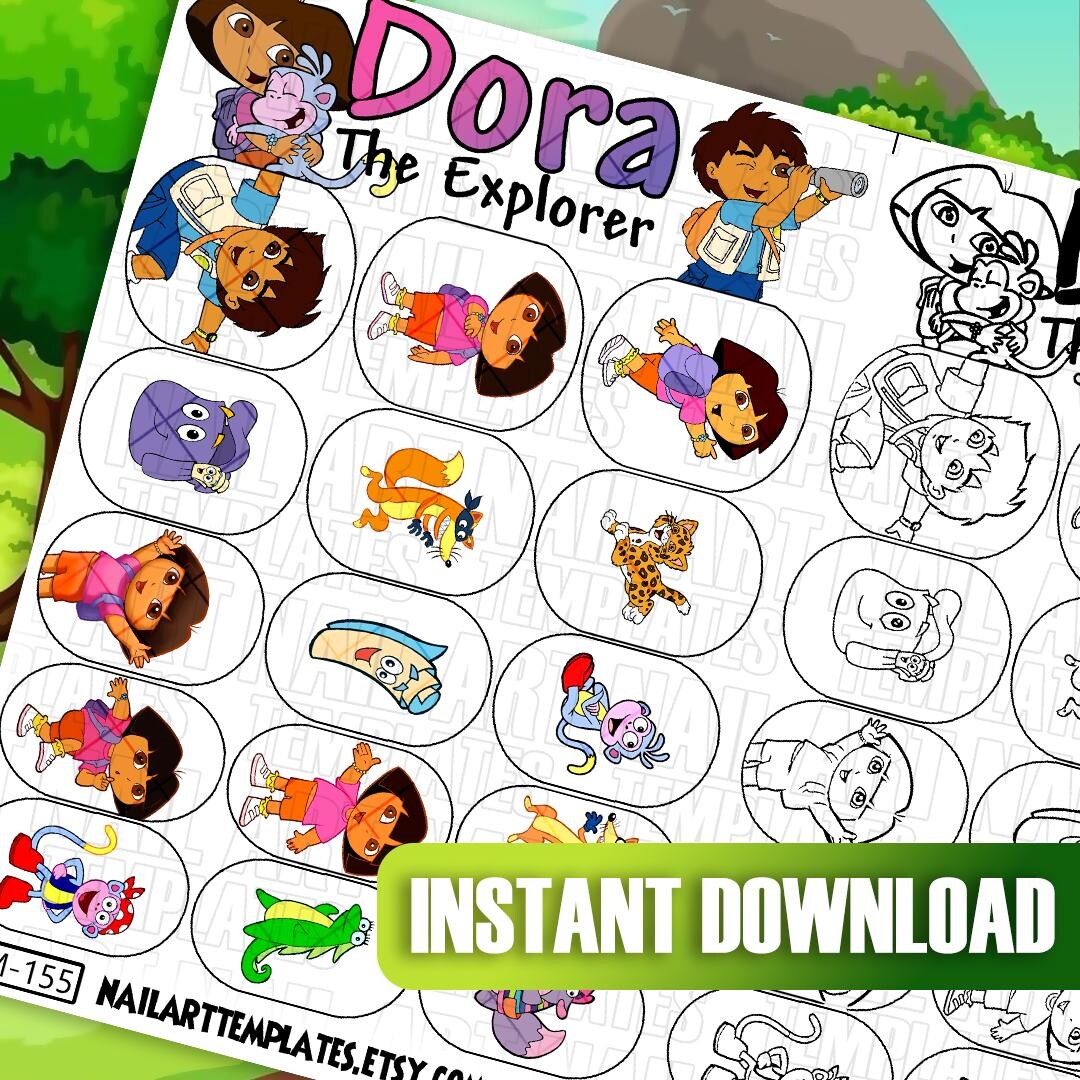 Printable Nail Art Templates for DIY Manicures | Cartoon Character Nail ...