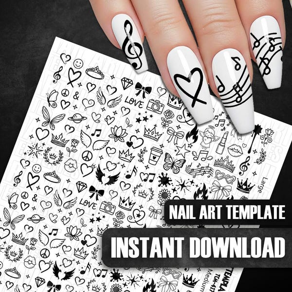 Nail Art Decals Etsy Uk