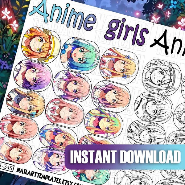 Cute Anime Girl Decals - Etsy