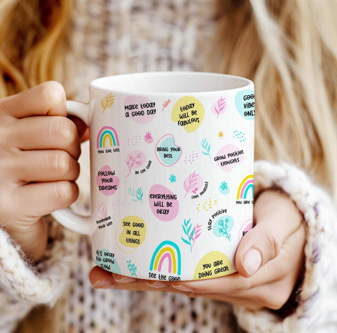 Daily Reminders Mug Coffee Mug Minimalistic Motivational Quote ...