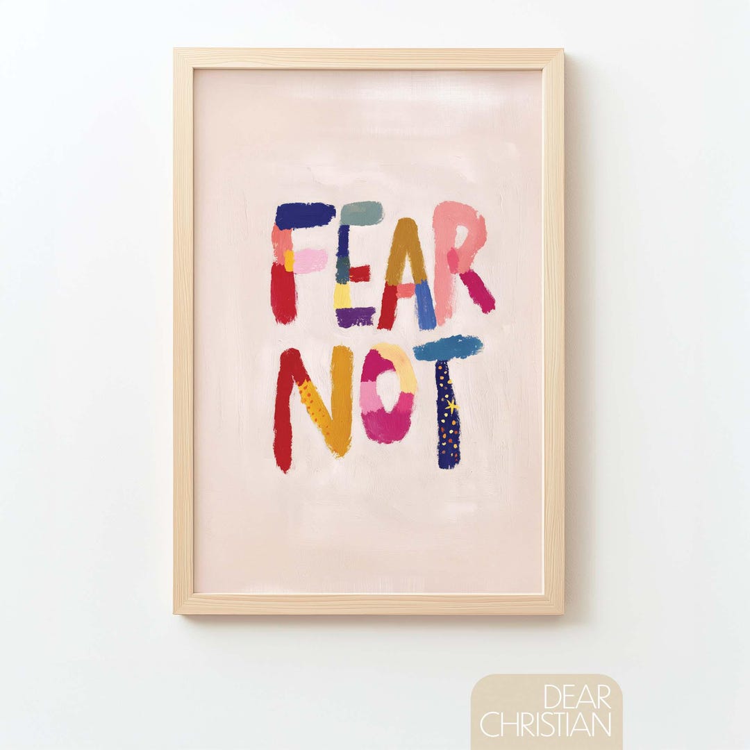 Christian Wall Art - Fear Not Printable Bible Verse - Colorful ...