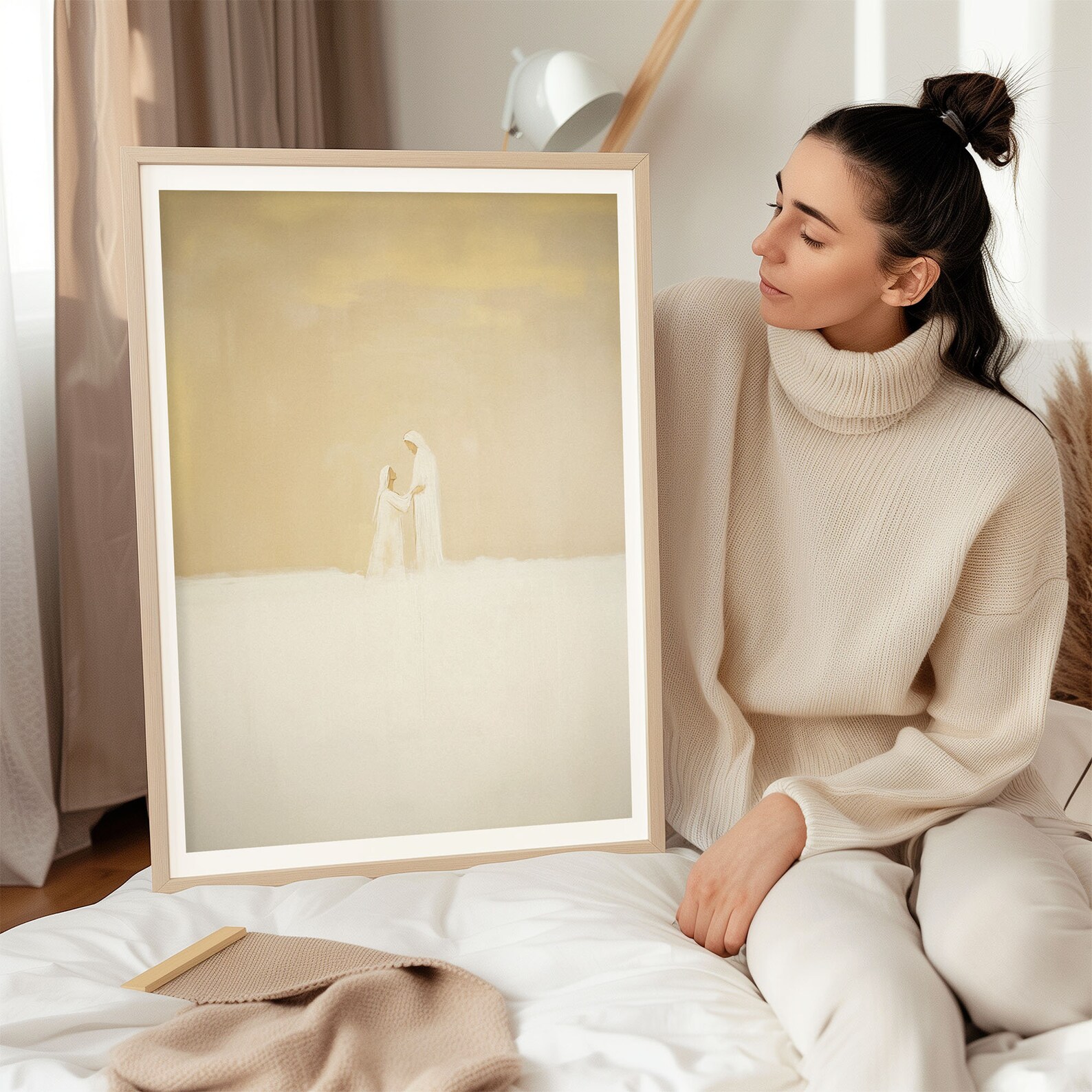 Woman Touches Jesus, Golden Beige, God Heals, Modern Christian Bible ...