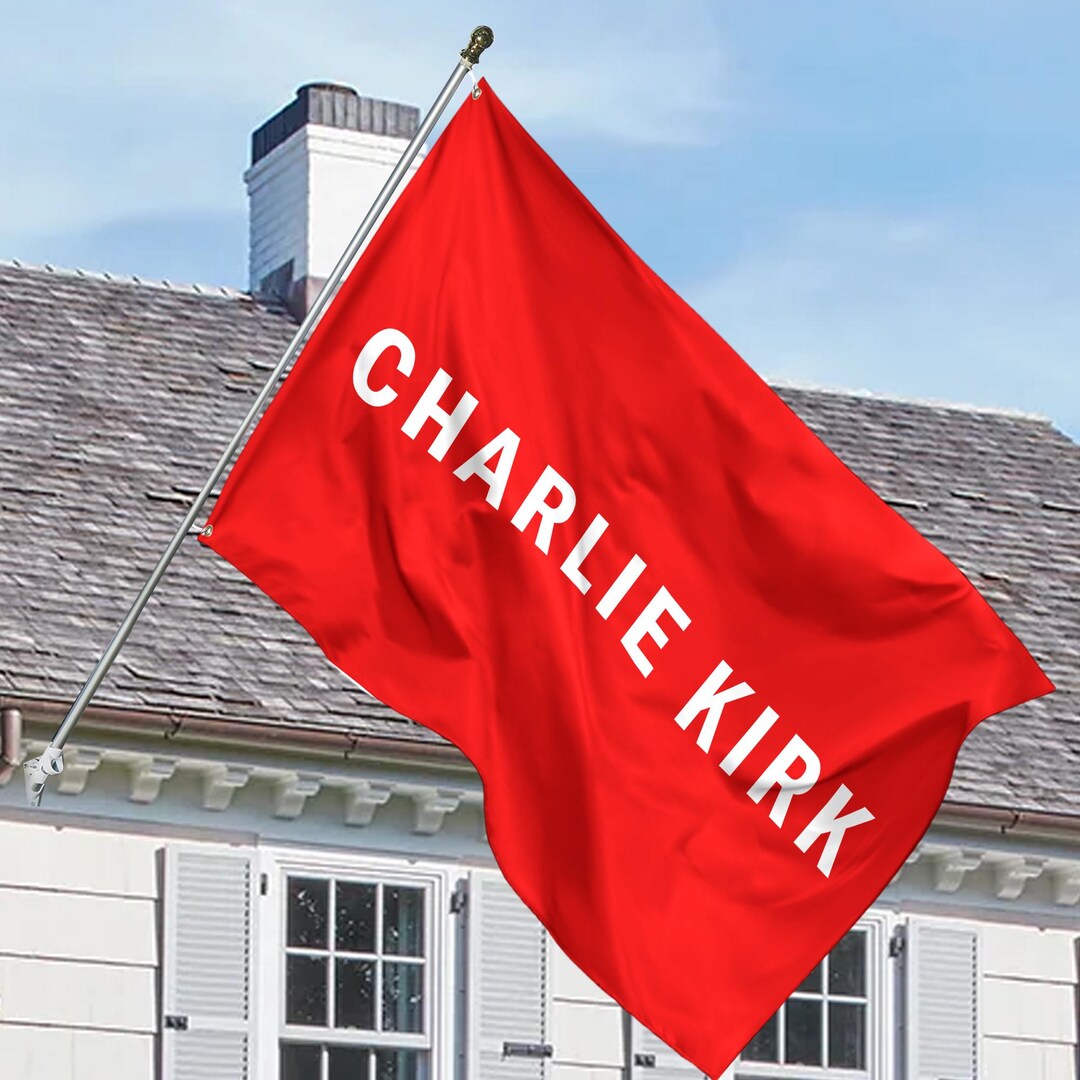 Red House Flag Charlie Kirk American Patriot, Charlie Kirk Memorial ...