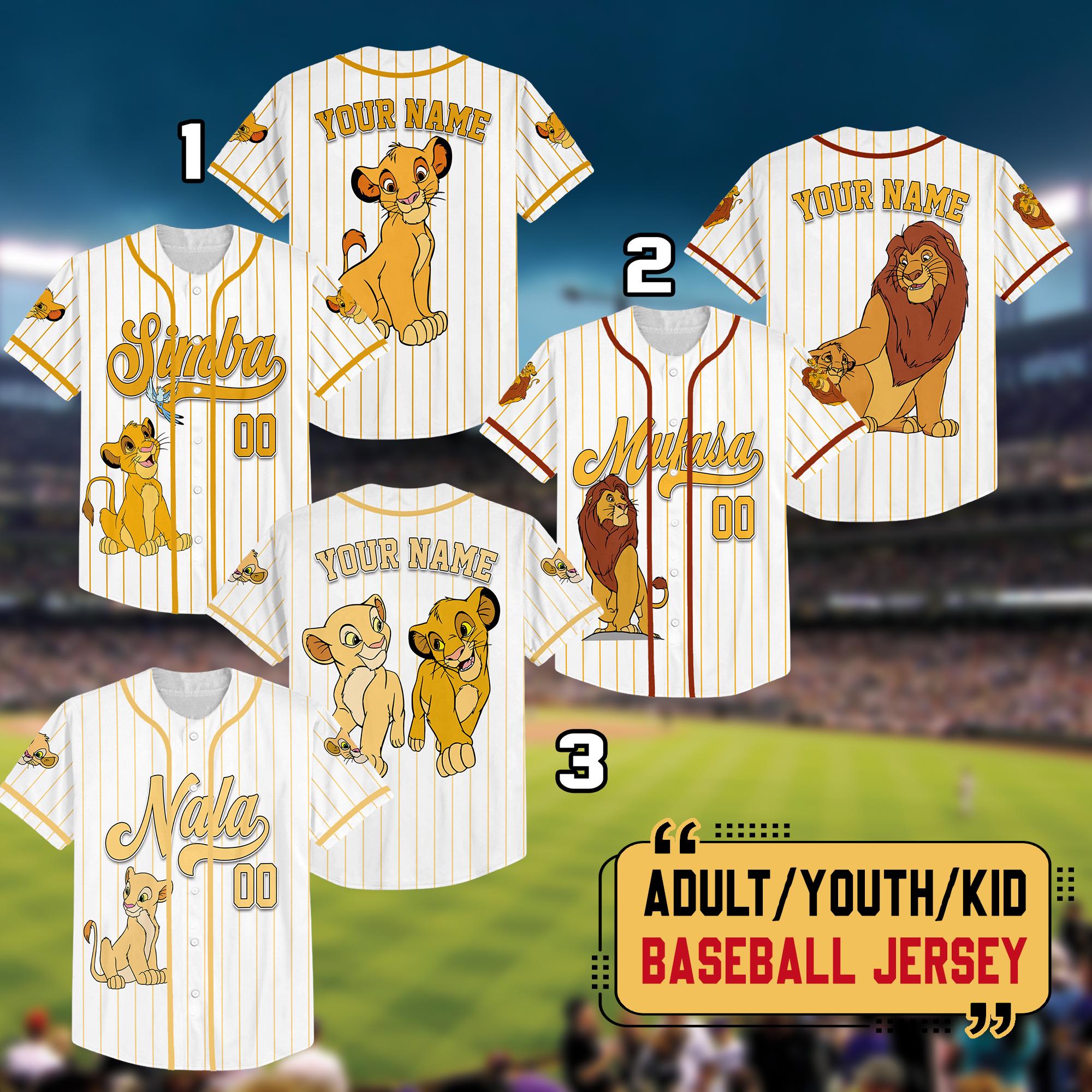 Personalized the Lion King Simba Simple Stripe Baseball Jersey, Custom ...