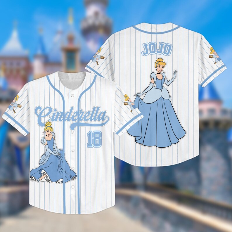 Personalized Prince Charming and Cinderella Princess Baseball Jersey ...