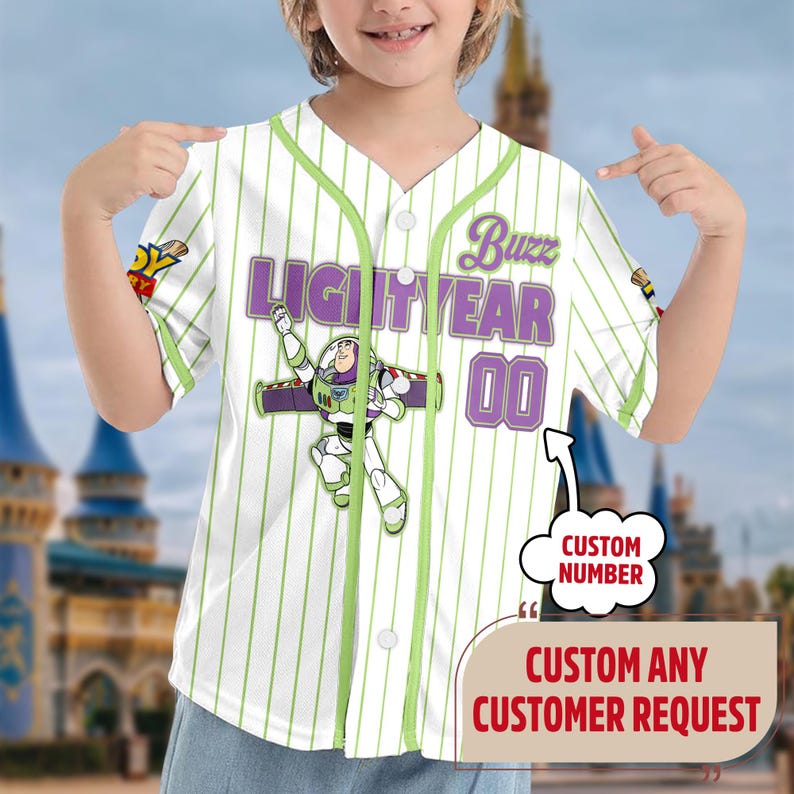 Custom Disney Toy Story Buzz Lightyear Baseball Jersey, Disneyland ...
