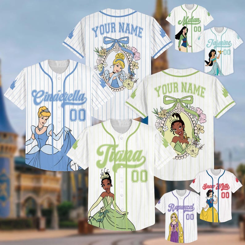 Personalized Disney Princess Baseball Jersey, Custom Name and Princess ...
