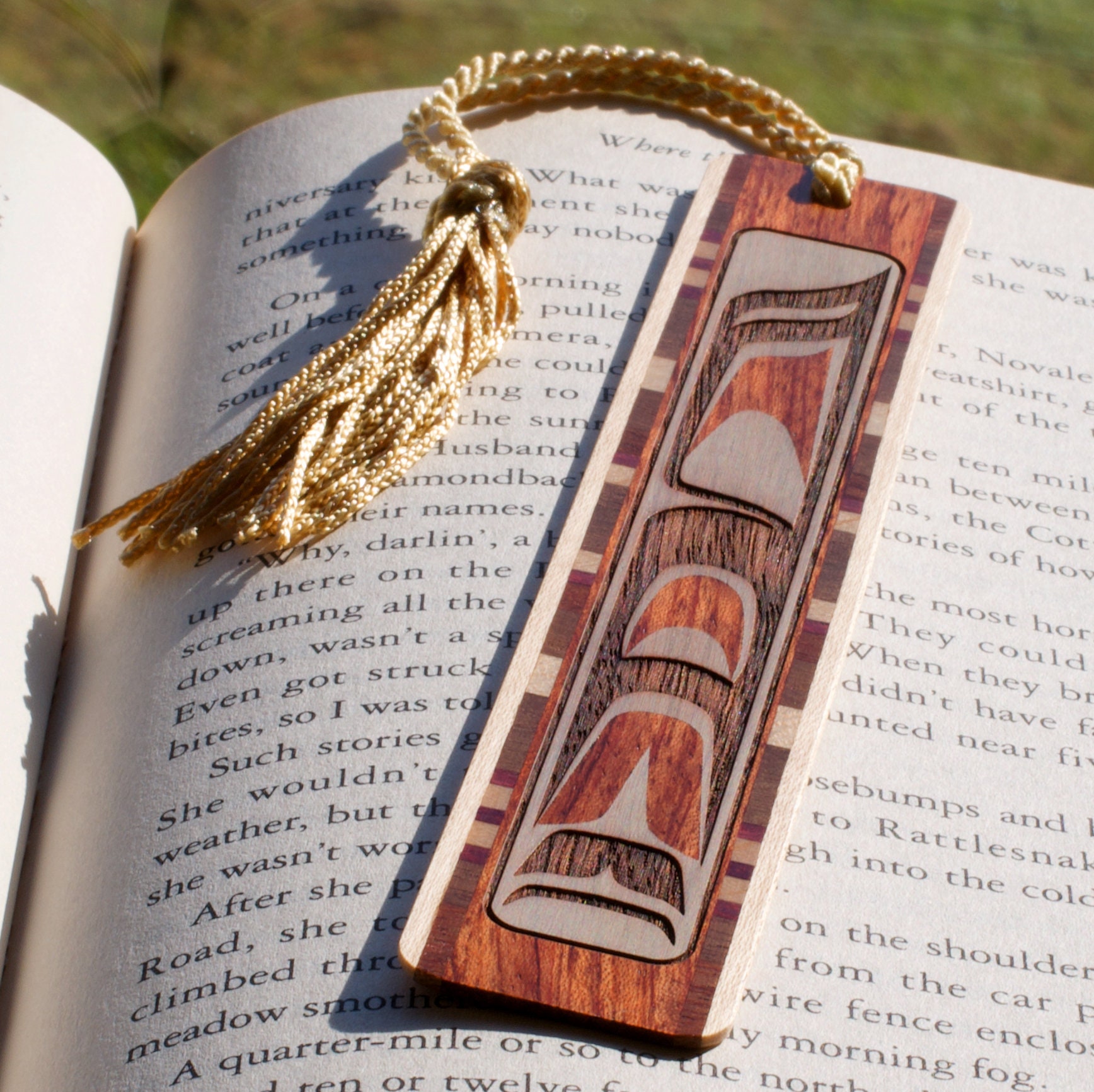 Native American Indian Art Handmade Engraved Wooden Bookmark - Made in ...