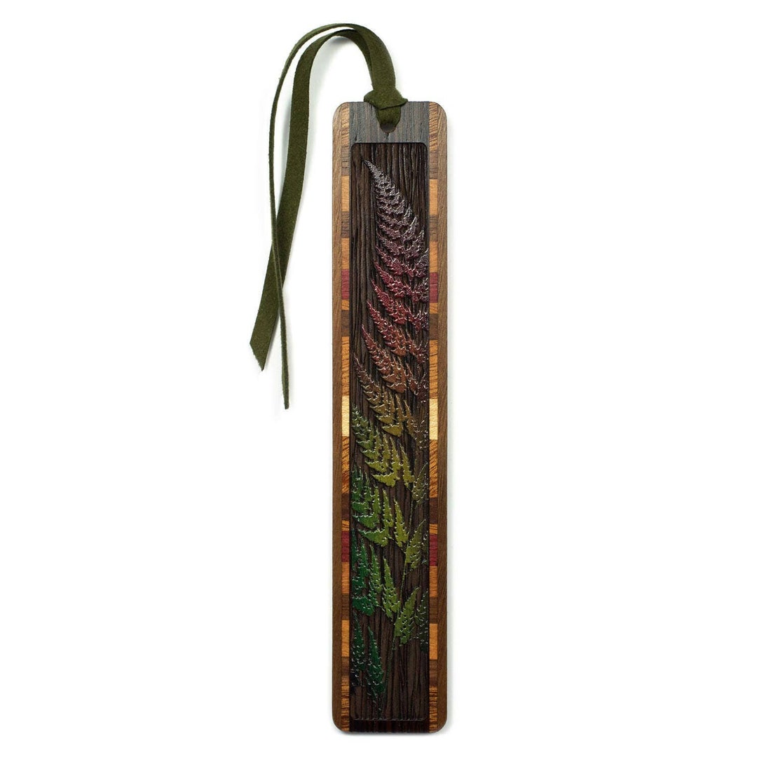 Sword Fern Wooden Bookmark Handmade Engraved With Added Color - Made in ...