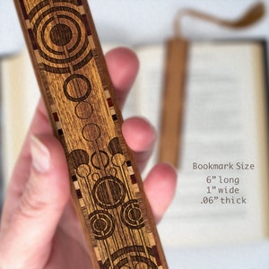 Pendulums Abstract Engraved Handmade Wooden Bookmark - Made in the USA ...