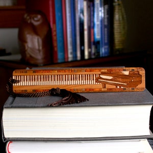 Piano Keyboard Wooden Bookmark Handmade and Engraved Made in the USA - Etsy