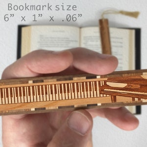 Piano Keyboard Wooden Bookmark Handmade and Engraved Made in the USA - Etsy
