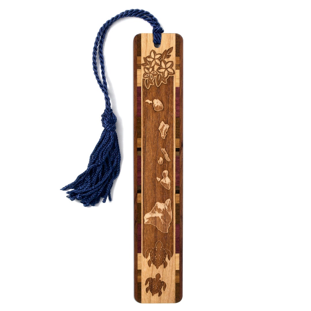Hawaiian Islands Handmade Engraved Wooden Bookmark - Made in the USA - Etsy