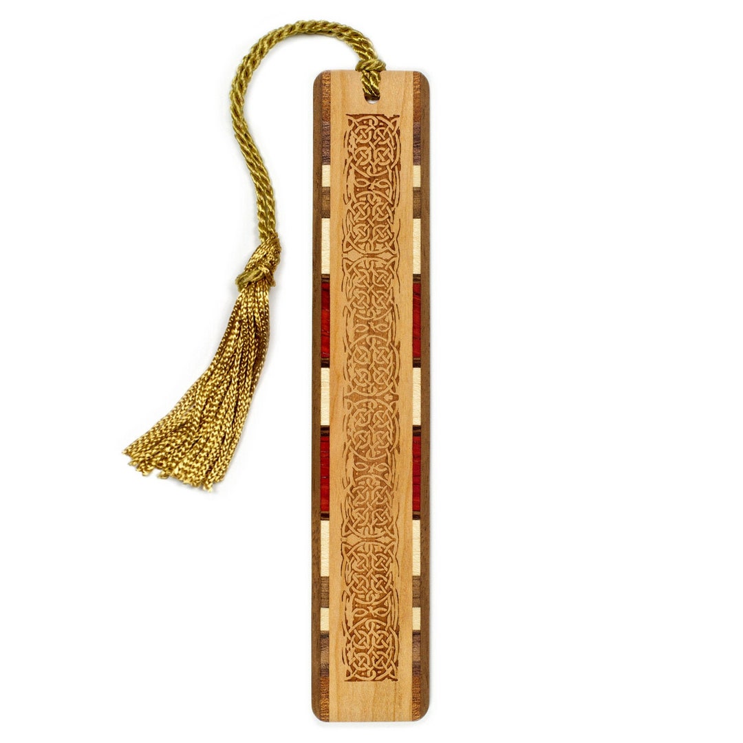 Celtic Knot Handmade Engraved Wooden Bookmark on Cherry Hardwood - Made ...