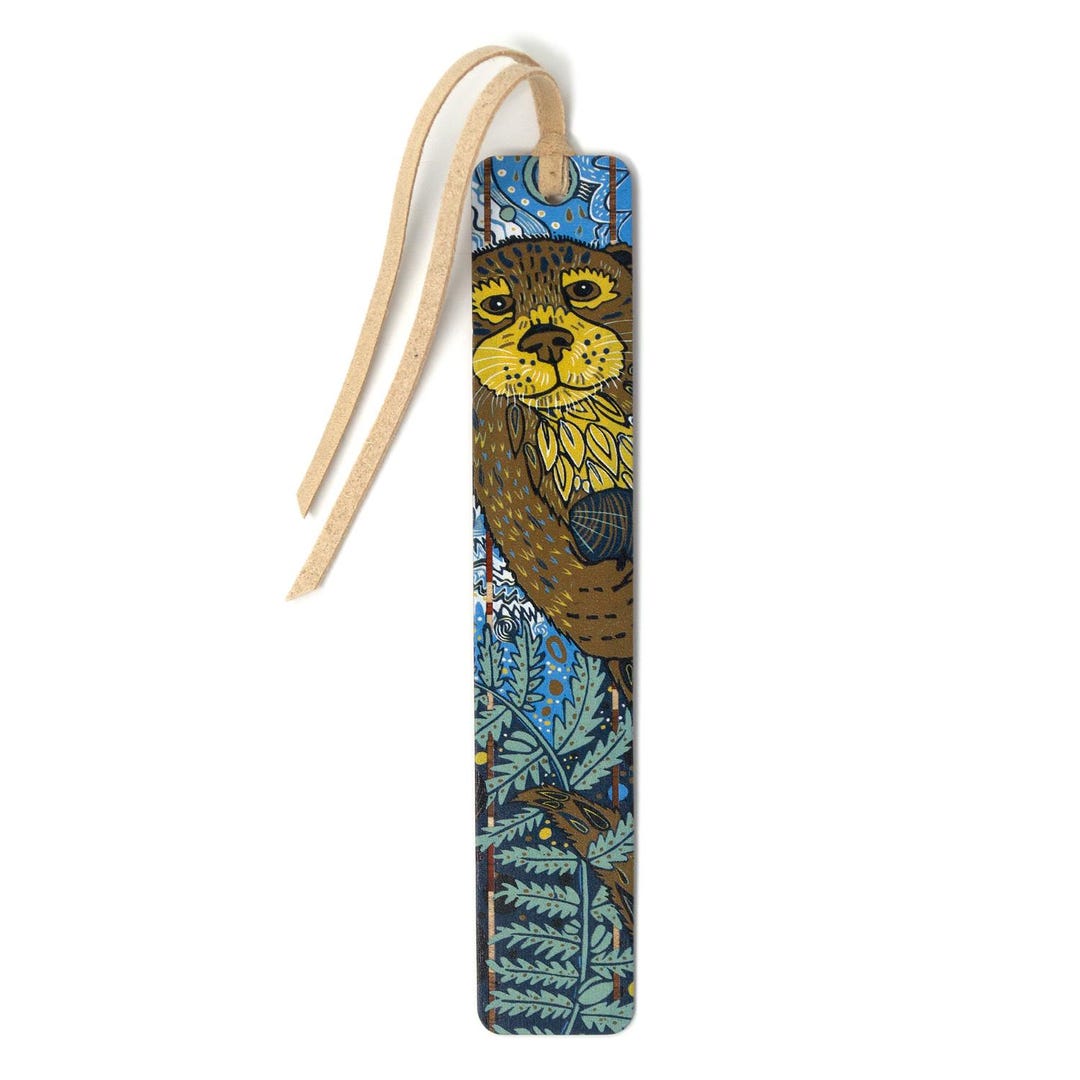 Otter Handmade Wooden Bookmark – Animal Art by Jenny Pope – Made in the ...