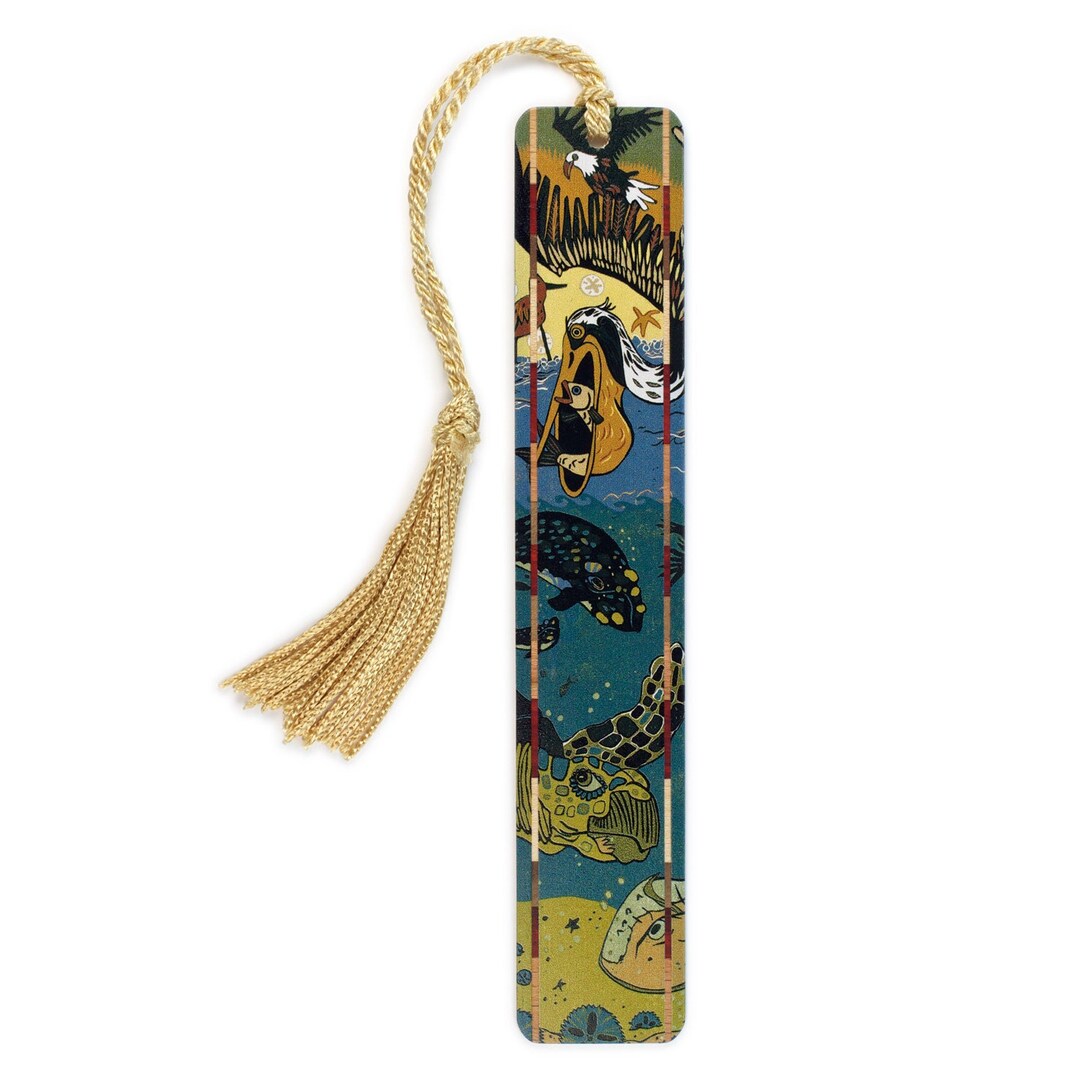 Nautical Seaside Wooden Bookmark - Tidal Medley - Made in the USA - Etsy