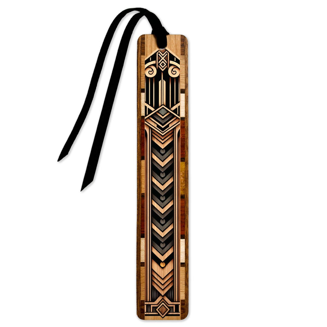 Art Deco Handmade Wooden Bookmark - Geometric Design - Made in the USA ...