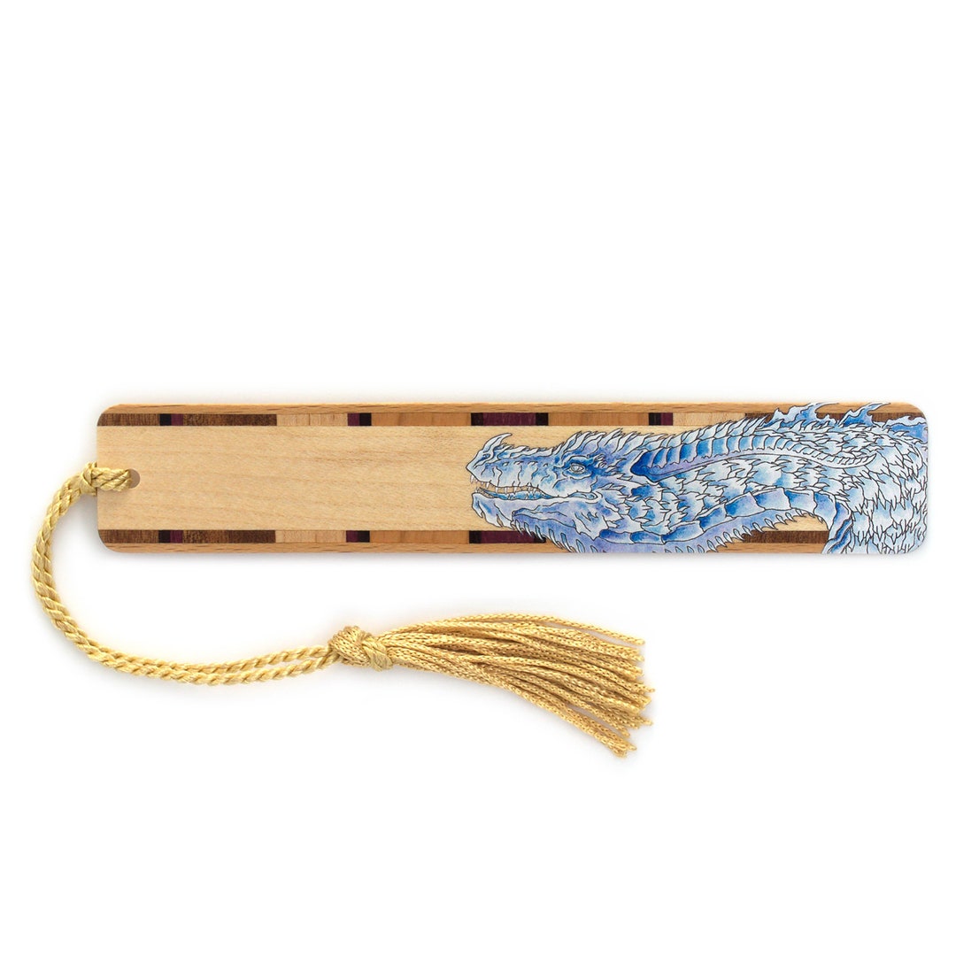 Dragon Wooden Bookmark Art by Kathleen Barsness Handmade in the USA - Etsy