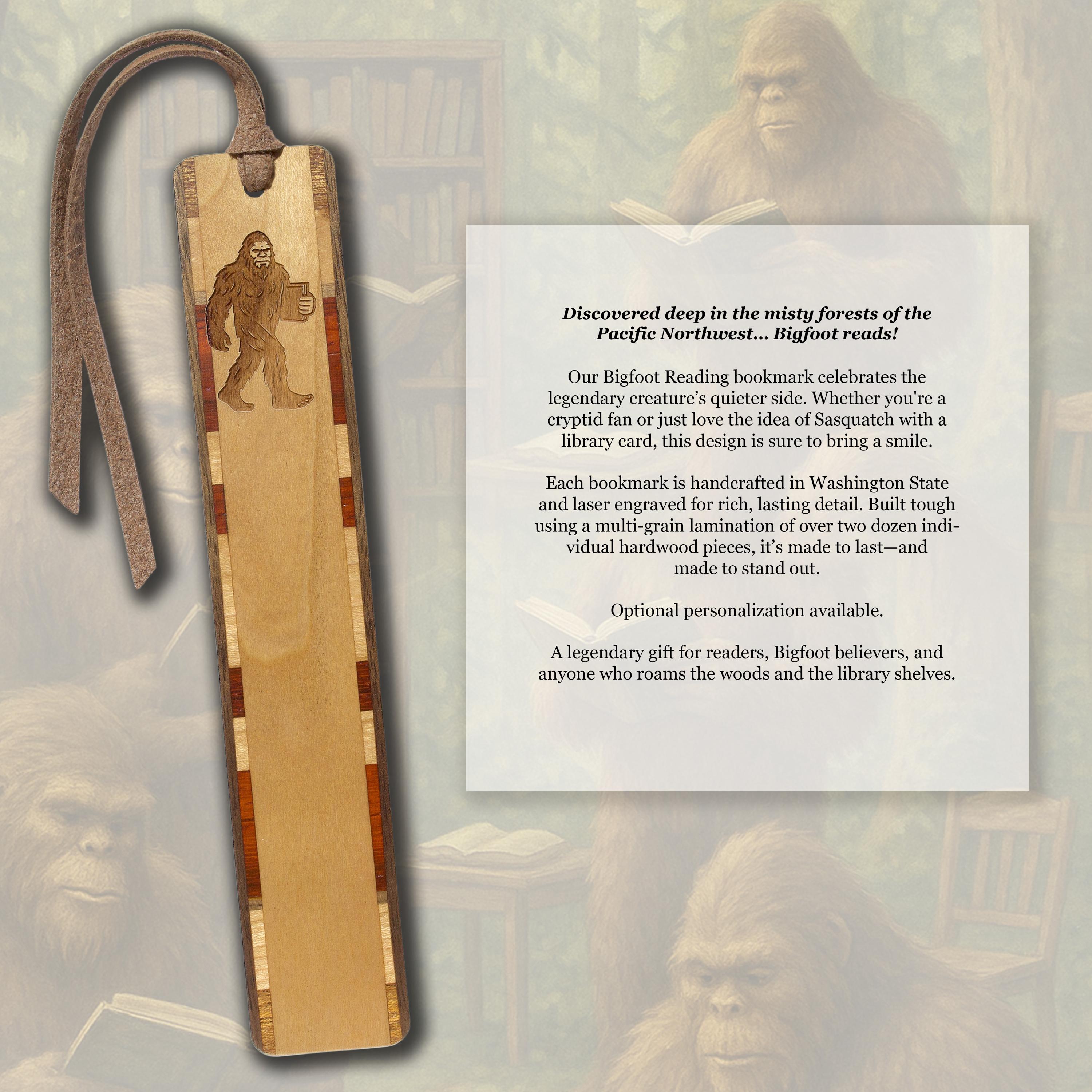 Bigfoot Bookmark – Sasquatch Reading – Handcrafted Wood Gift for ...