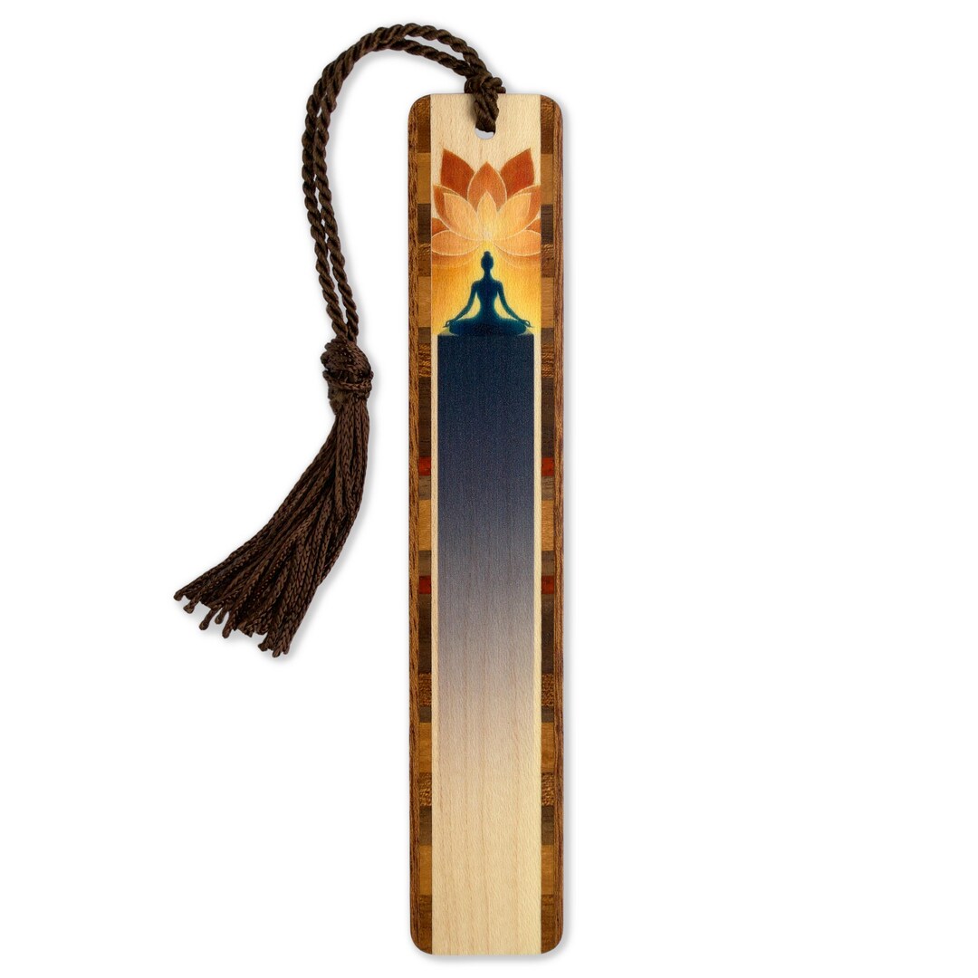 Yoga Meditation Wooden Bookmark – Zen Mindfulness Gift, Handmade in the ...