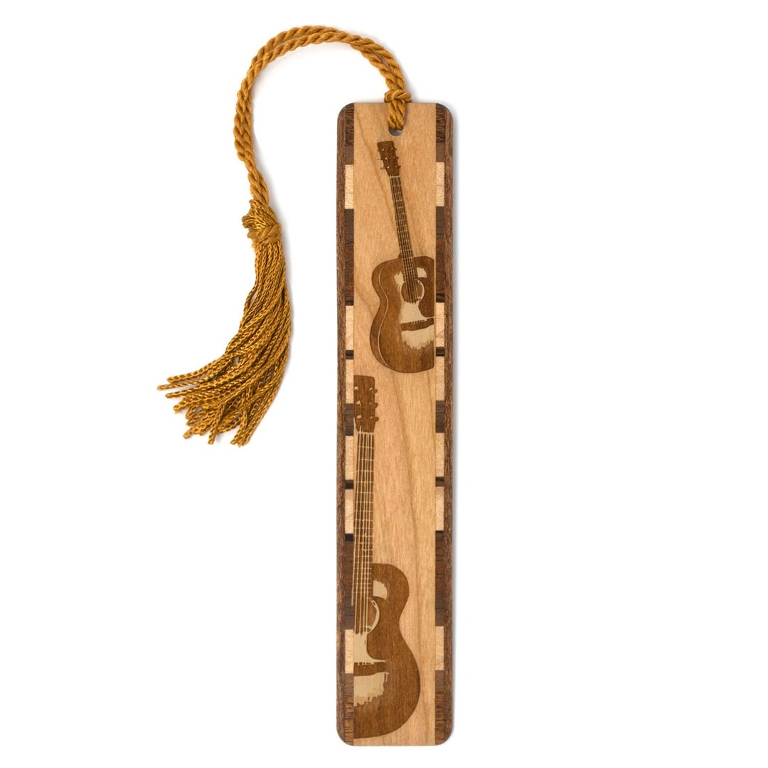 Acoustic Guitar Engraved Wooden Bookmark – Music Lover Gift, Musical ...