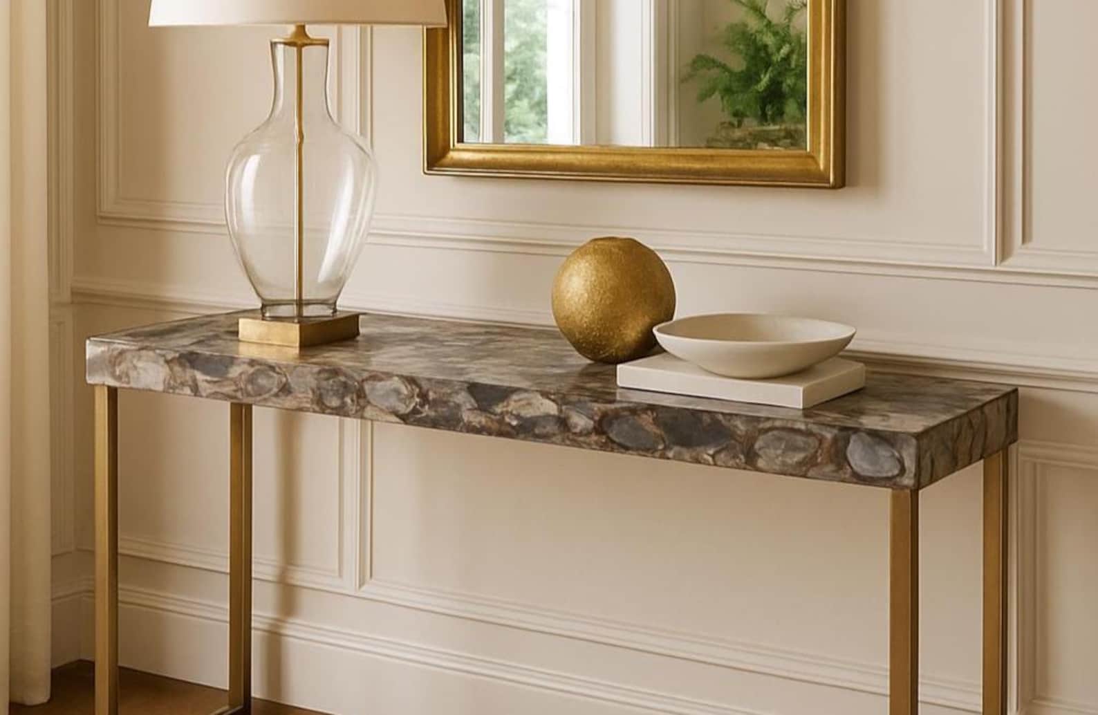 Handmade Agate Console Table – Gemstone Hallway Furniture, Modern ...