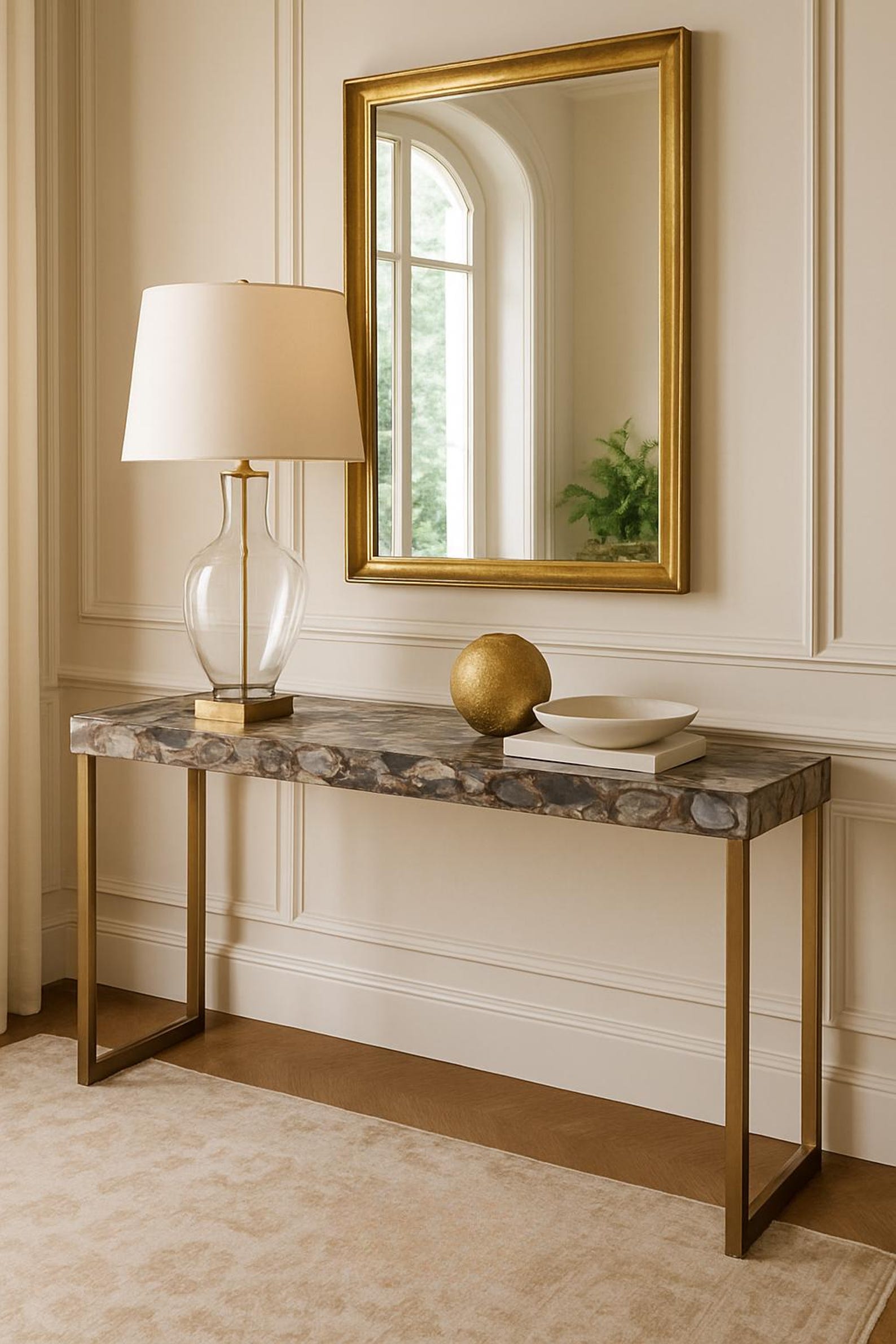 Handmade Agate Console Table – Gemstone Hallway Furniture, Modern ...