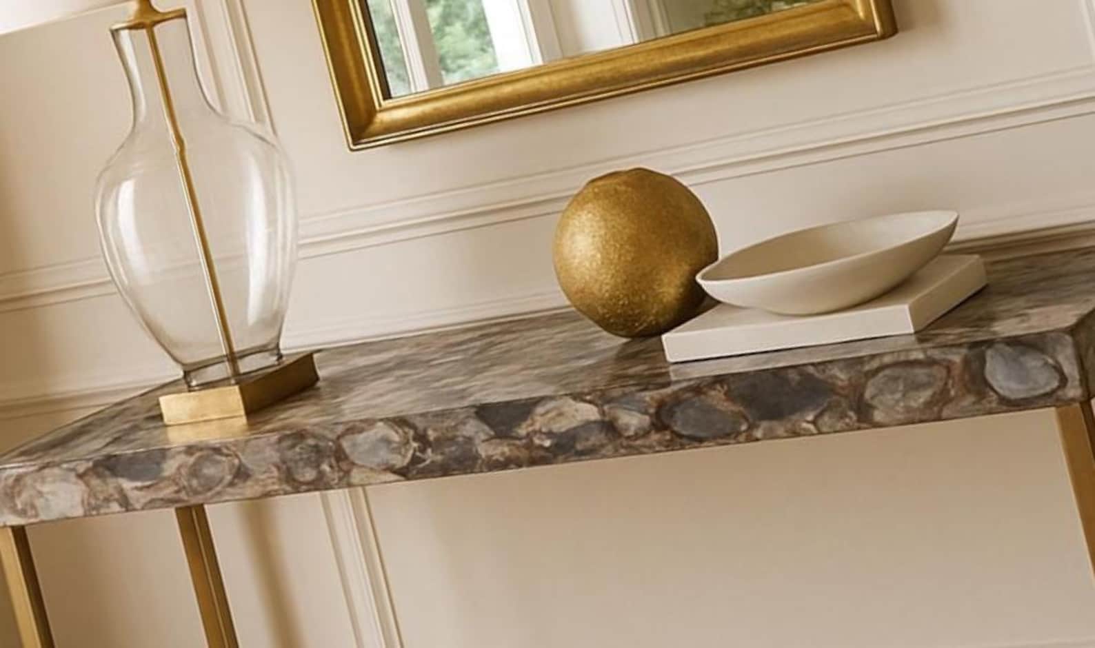 Handmade Agate Console Table – Gemstone Hallway Furniture, Modern ...