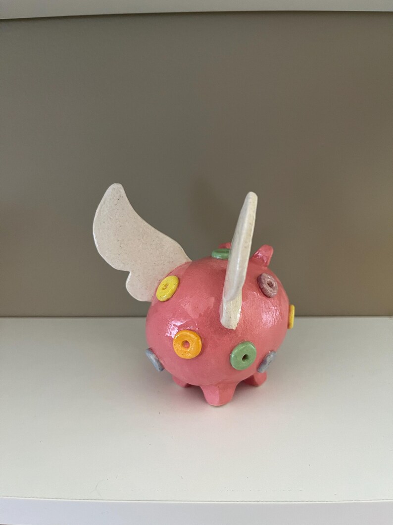 Ceramic froot Loops Flying Pig Figurine Handmade Animal Sculpture - Etsy