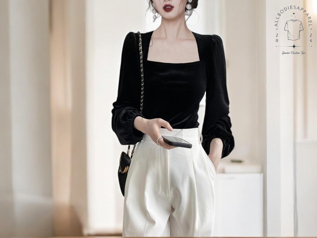 Plain Blouse Designed for Women Stylish Long Sleeve Shirts Fashionable Street Wear Outfit - Etsy