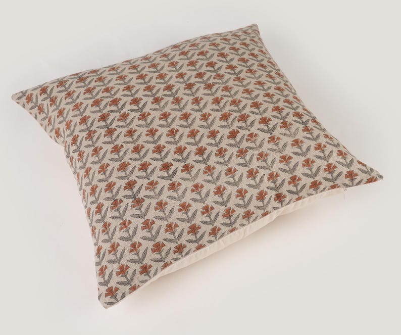 French Country Pillow Rust Pillow Cover Spring Flowers Throw Pillow ...