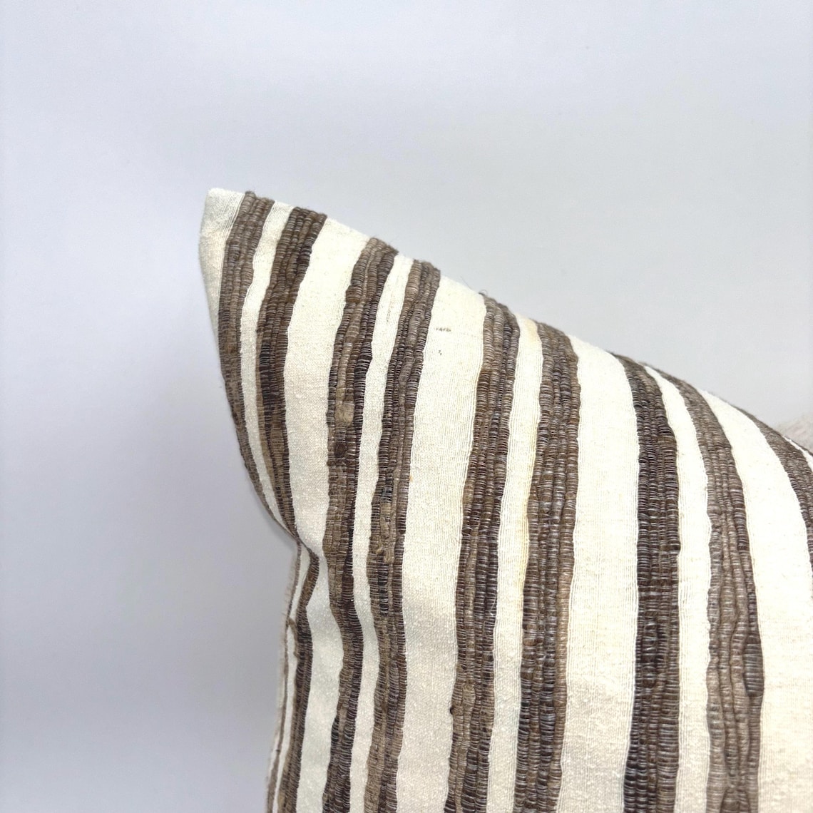 Stripe Pillow Cover Brown Stripe Throw Pillow Textured Pillow Farmhouse ...
