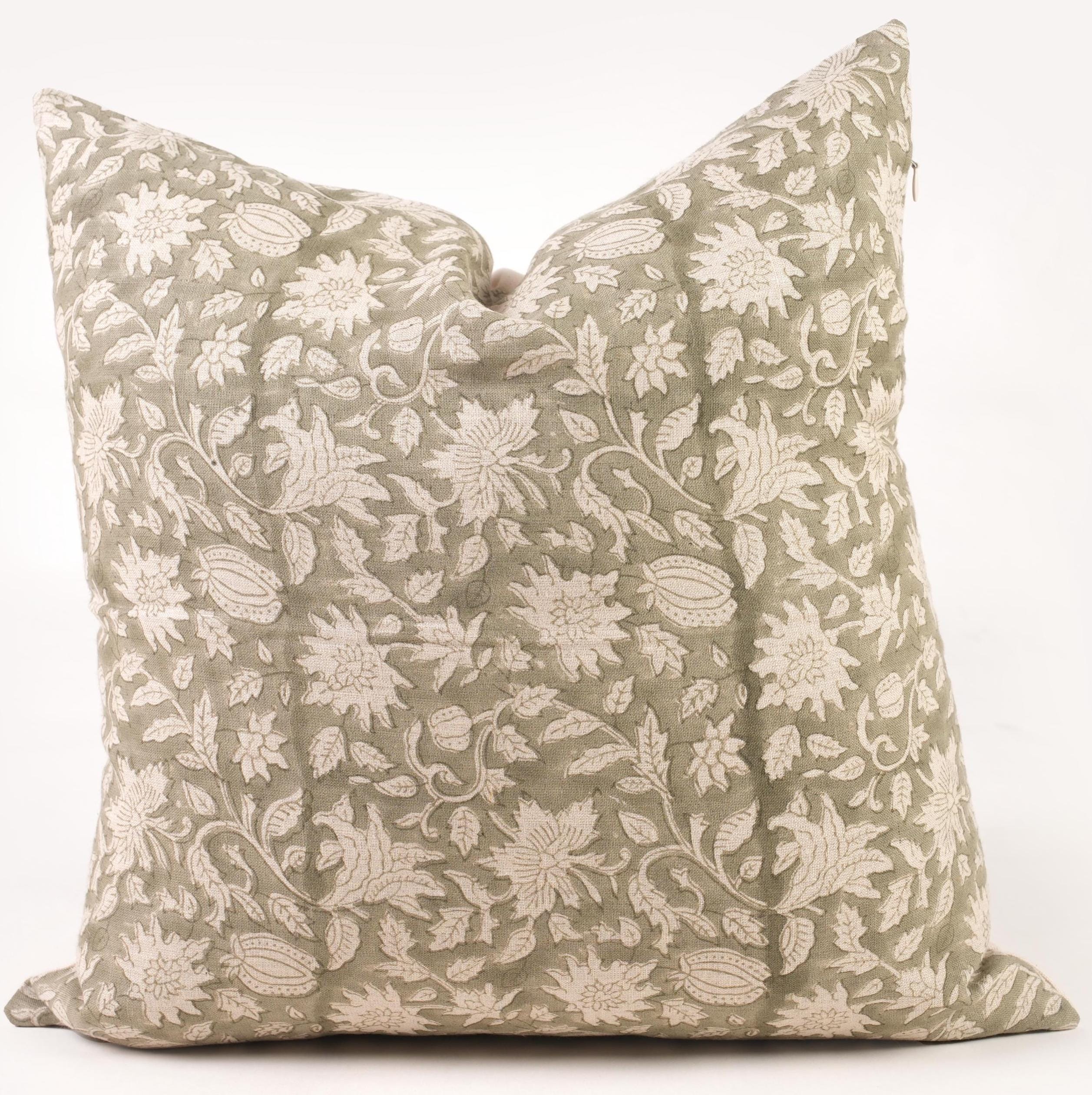 Sage Green Pillow Cover Spring Floral Throw Pillow French Country ...