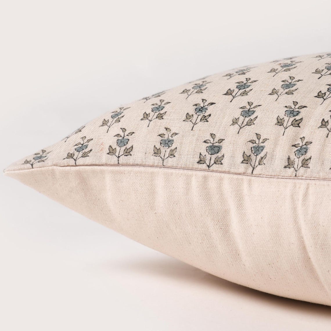 French Blue Pillow Cover Spring Floral Throw Pillow Custom Size Lumbar ...