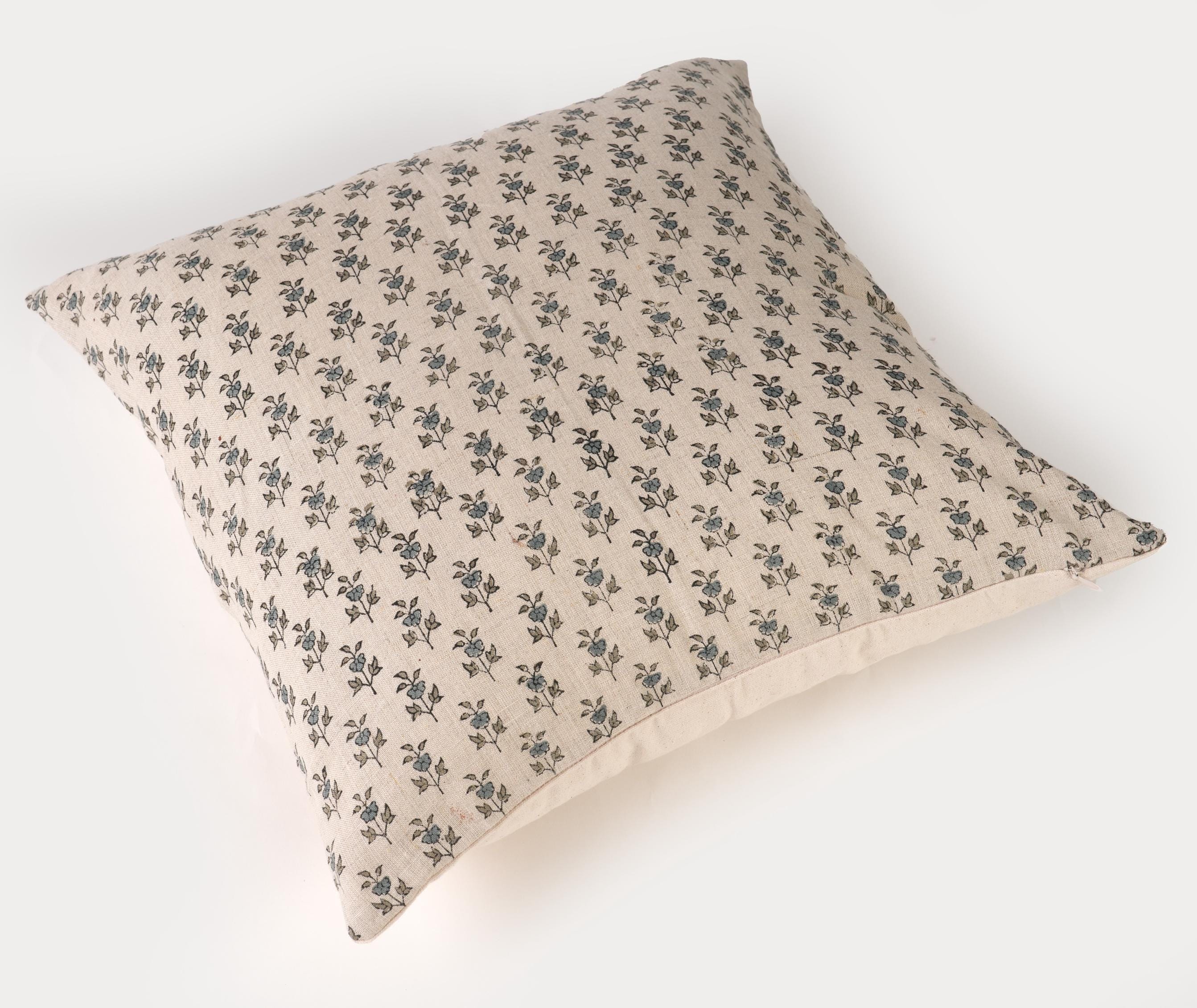 French Blue Pillow Cover Spring Floral Throw Pillow Custom Size Lumbar ...