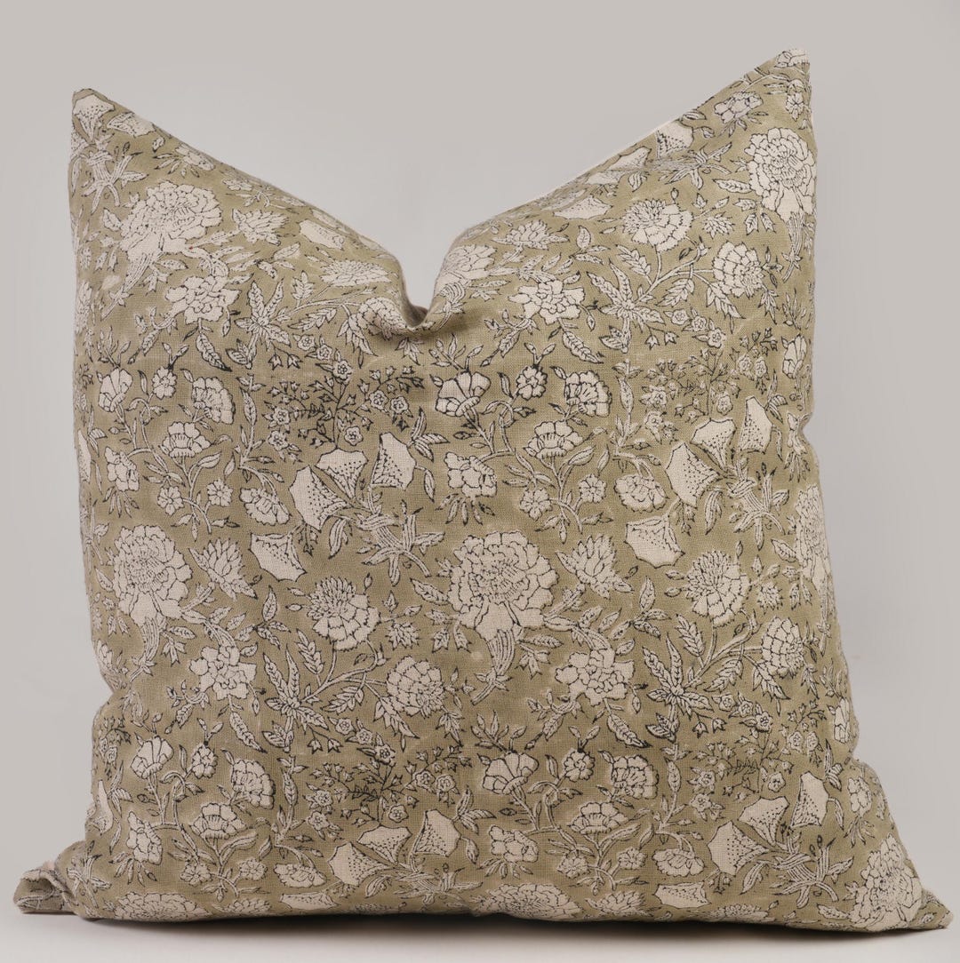 French Country Pillow Sage Green Pillow Cover Spring Floral Throw ...