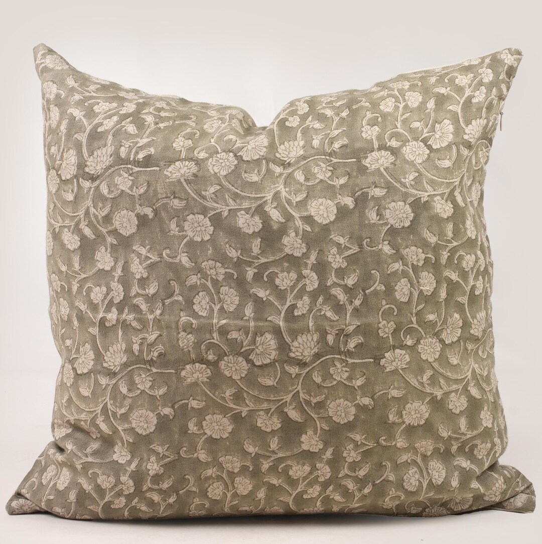 Sage Green Pillow Cover Spring Floral Throw Pillow French Country ...