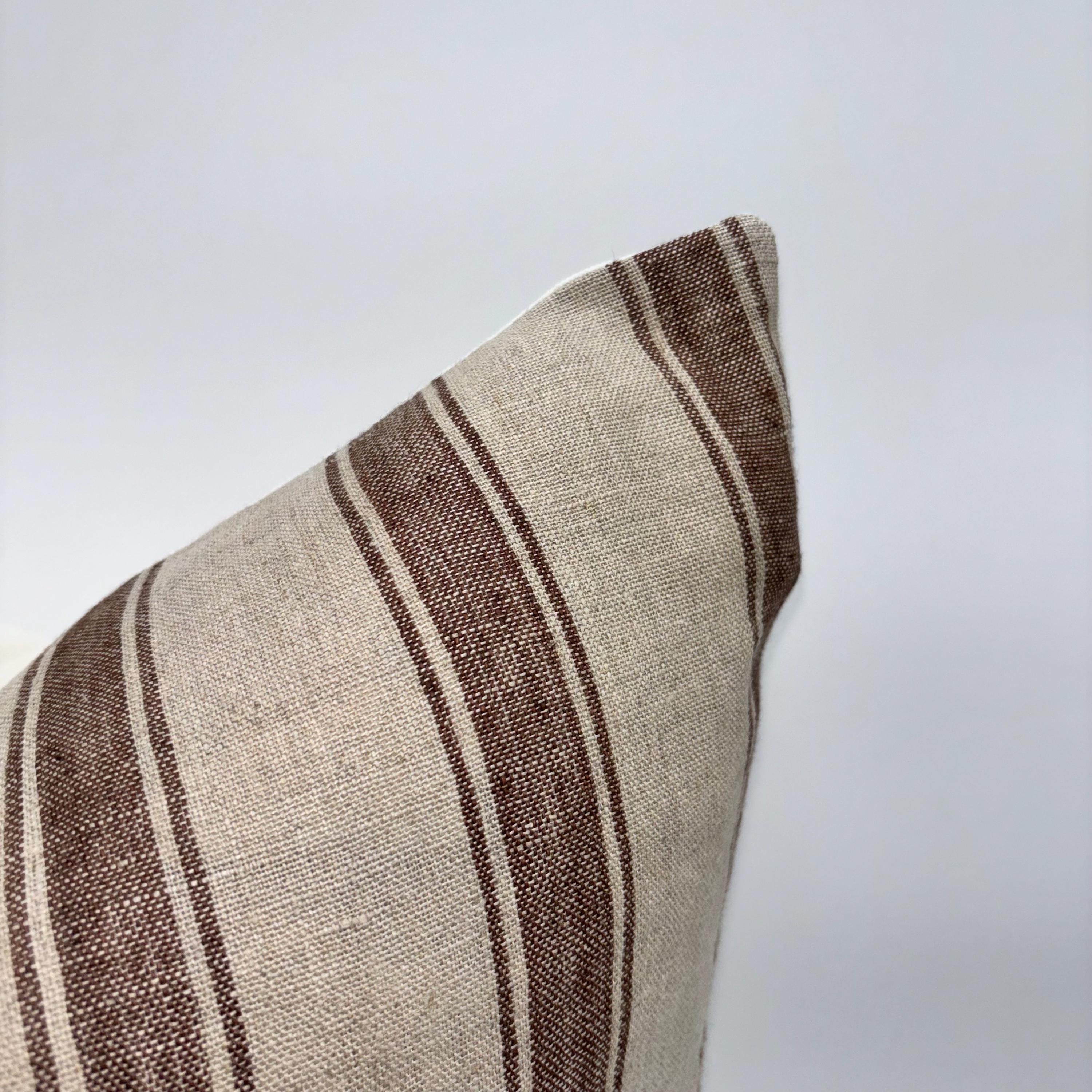 Stripe Pillow Cover Stripe Lumbar Housewarming Gift Linen Pillow Cover ...