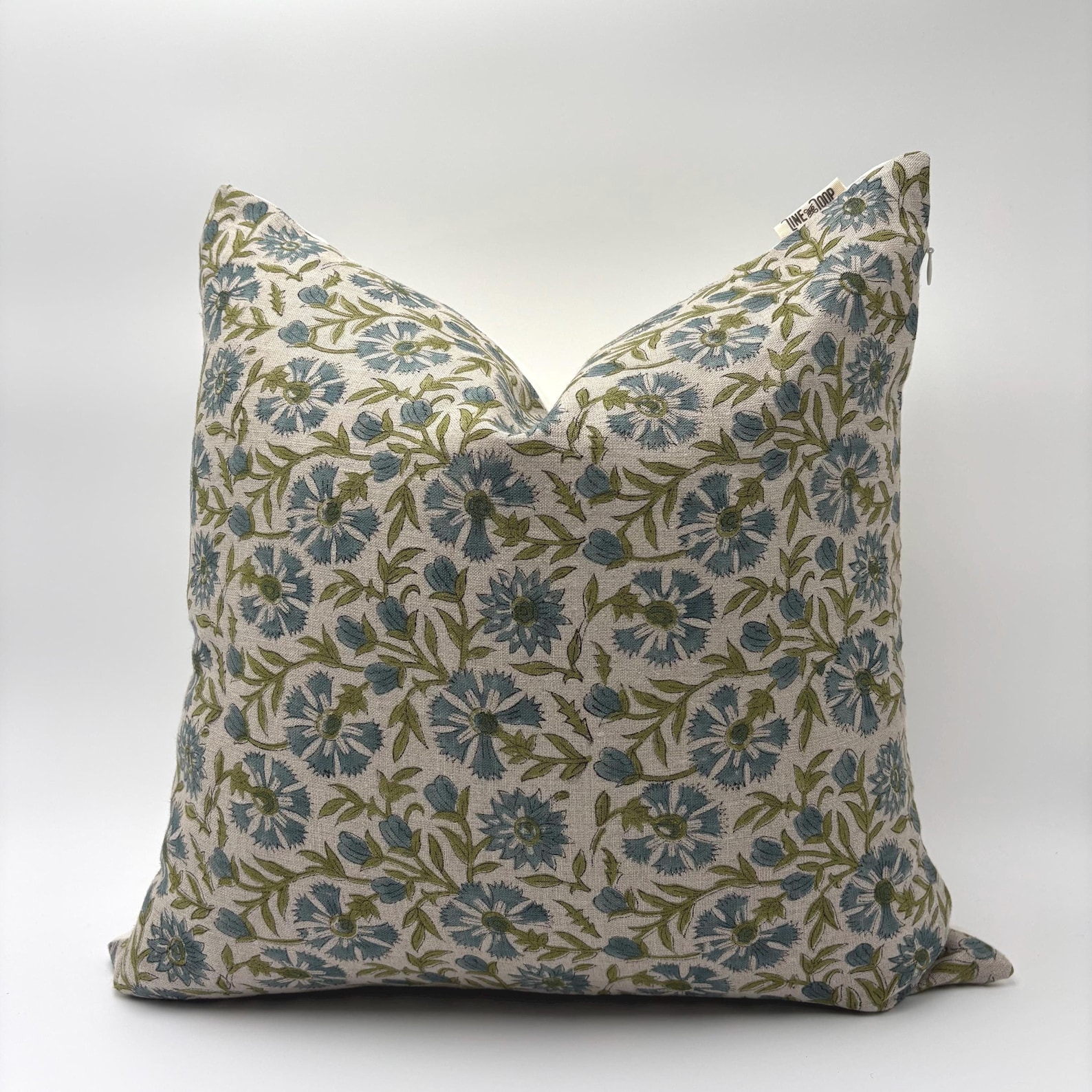 Blue Floral Pillow Cover Throw Pillow Bedroom Accent Living Room ...