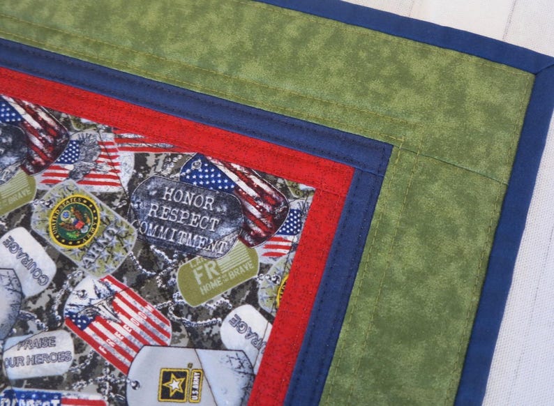 Patriotic Military US Army Quilted Table Topper Approx. 14.25" Square ...