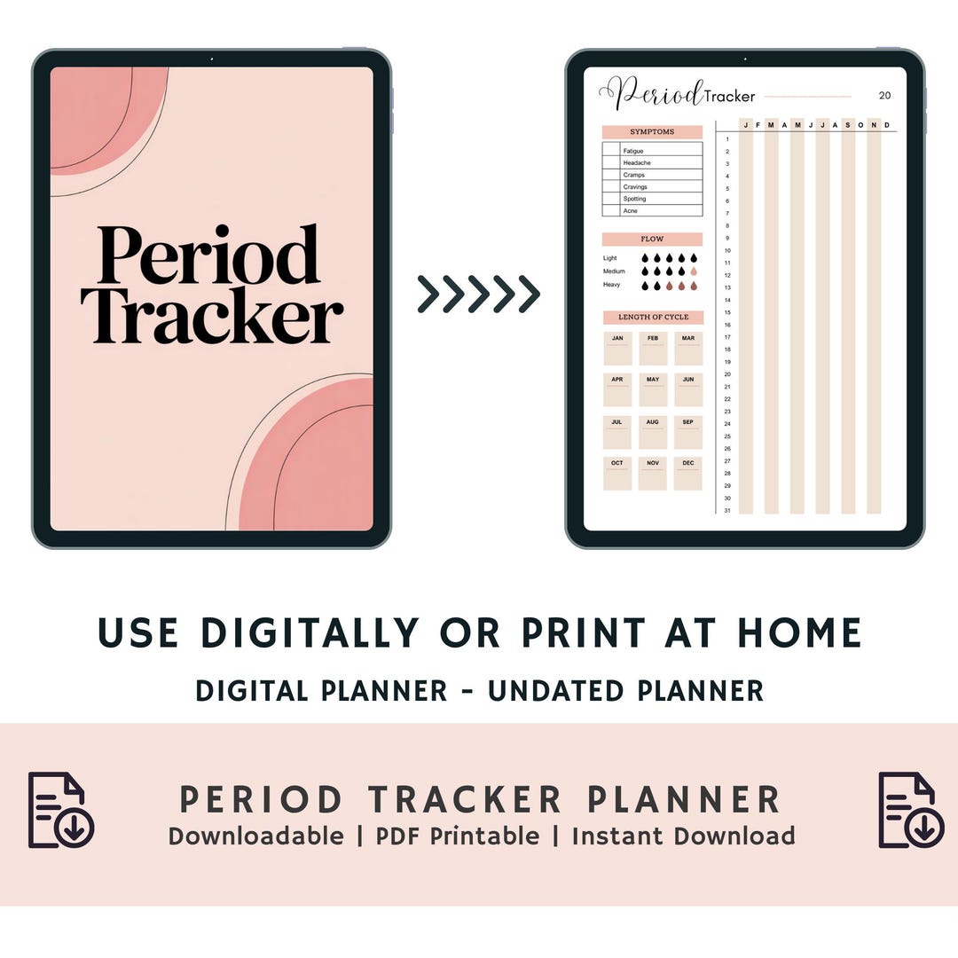 Period Tracker | Menstrual Cycle Journal | Wellness & Self Care Planner ...