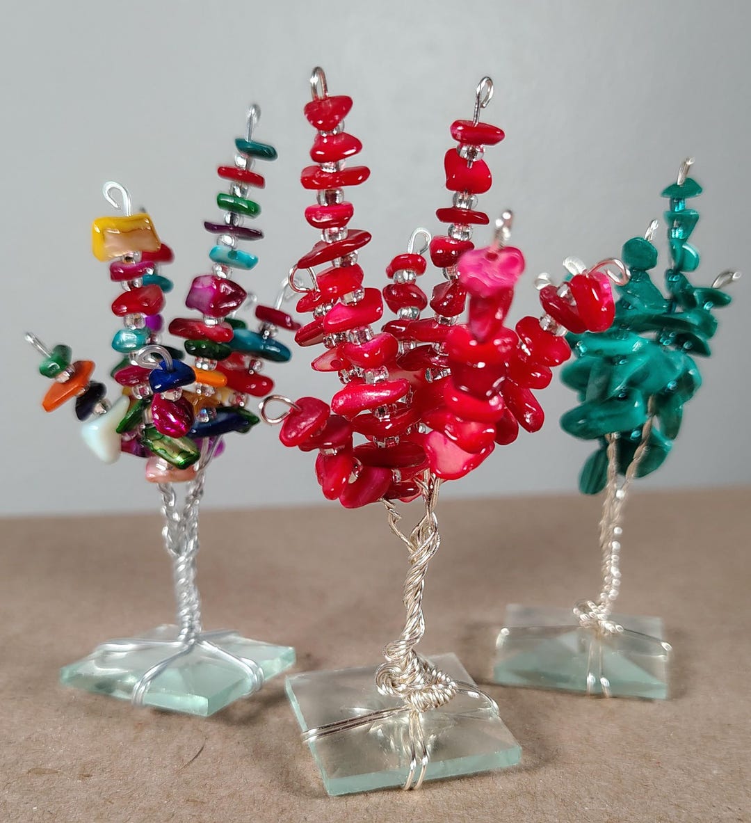Small Earth Stone Metal Trees - Etsy