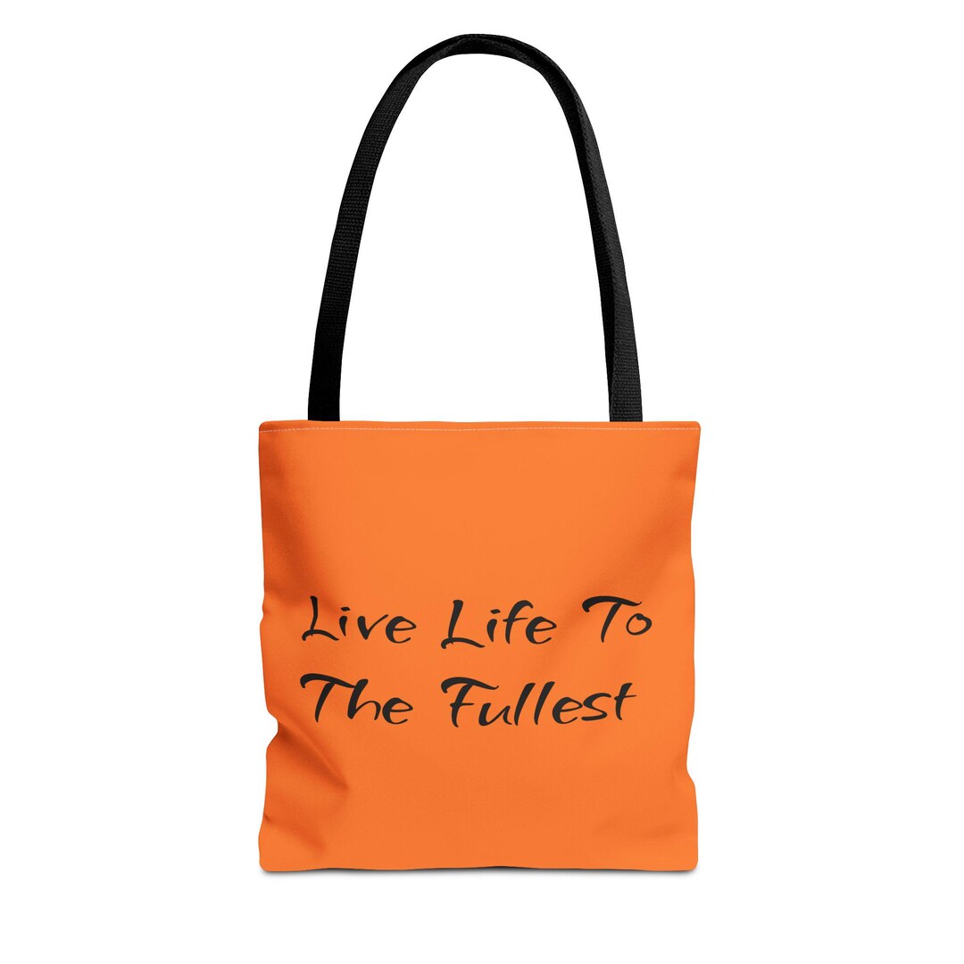 Tote Bag, Happy Motto Design, Inspirational Carryall, Positive Vibes ...