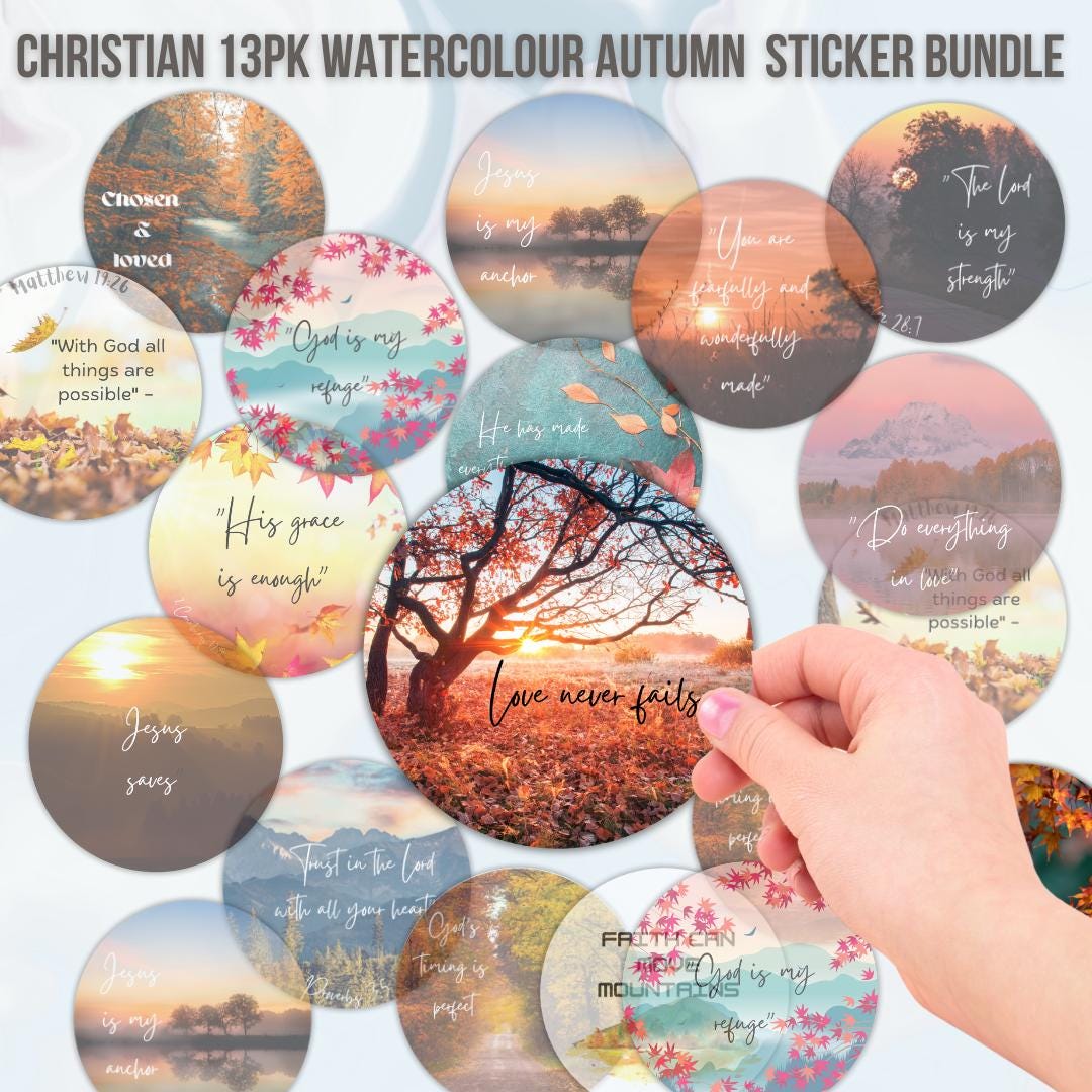 13 Christian Sticker Pack Bundle | Digital Download | Inspirational ...