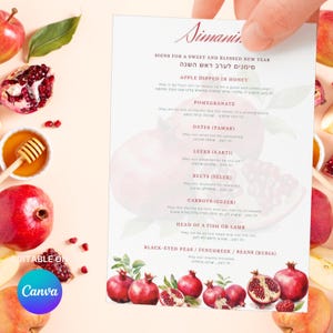 Rosh Hashanah Simanim Card | Jewish New Year Blessings | Printable ...