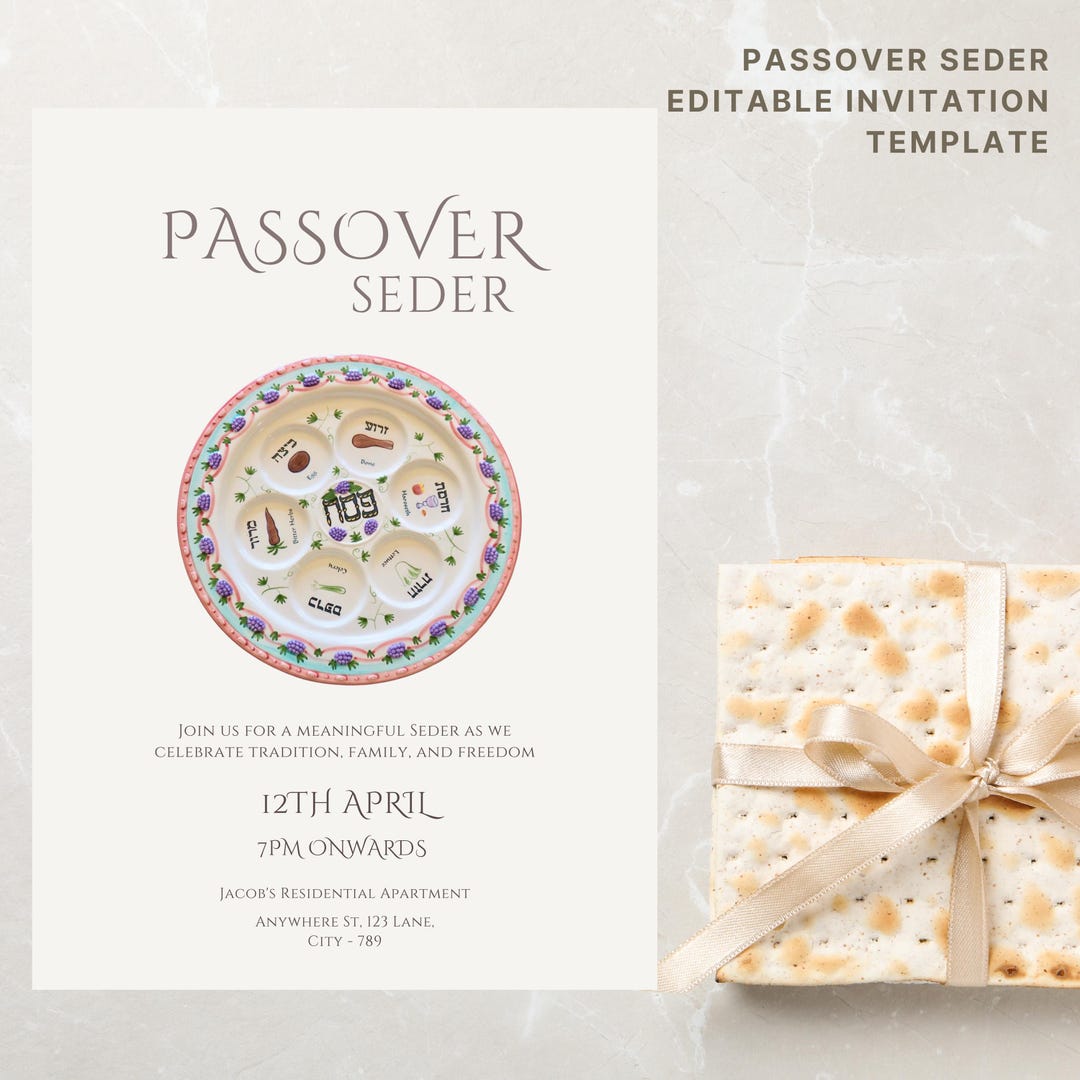 Digital Passover Seder Invitation | Custom Printable Invitation for ...
