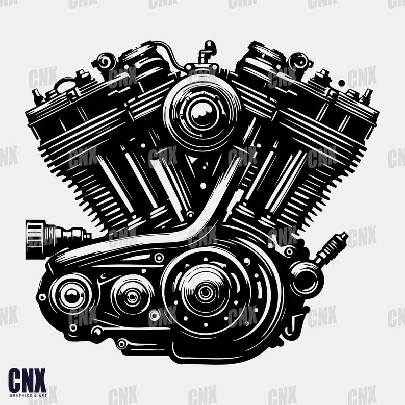8 Motorcycle Engine Svg. Bundle Mechanic Motorcycle Svg. Chopper Biker ...