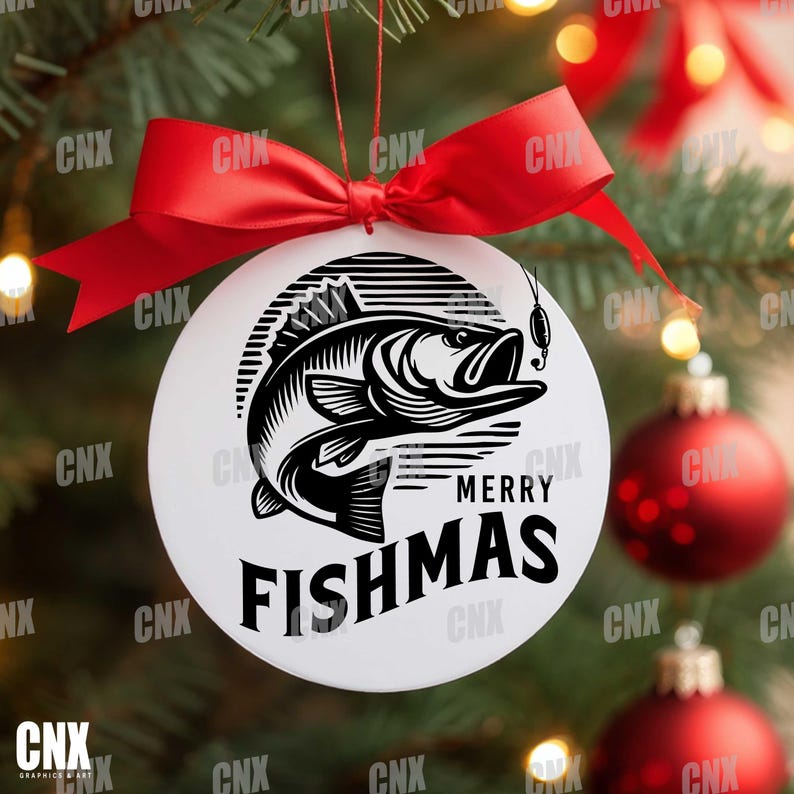 Merry Fishmas Svg. Funny Fishing Svg. Christmas Svg. Bass Fish Svg ...