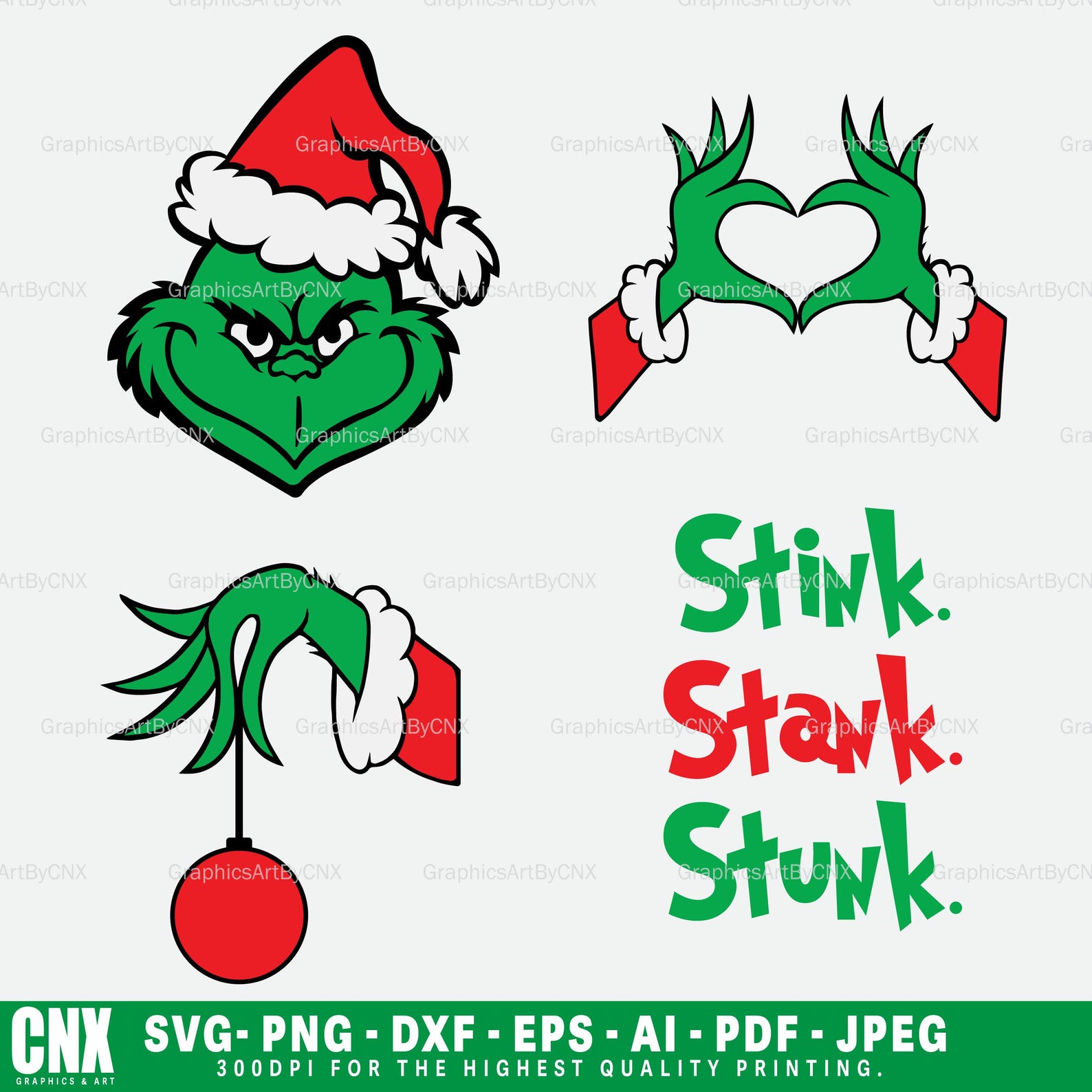 Grinch Svg. Bundle Grinch Svg. Merry Grinchmas Svg. Stink Stank Stunk Svg. Grinch Face Svg ...